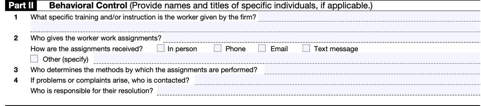 IRS Form SS-8 Instructions - IRS Determination of Worker Status