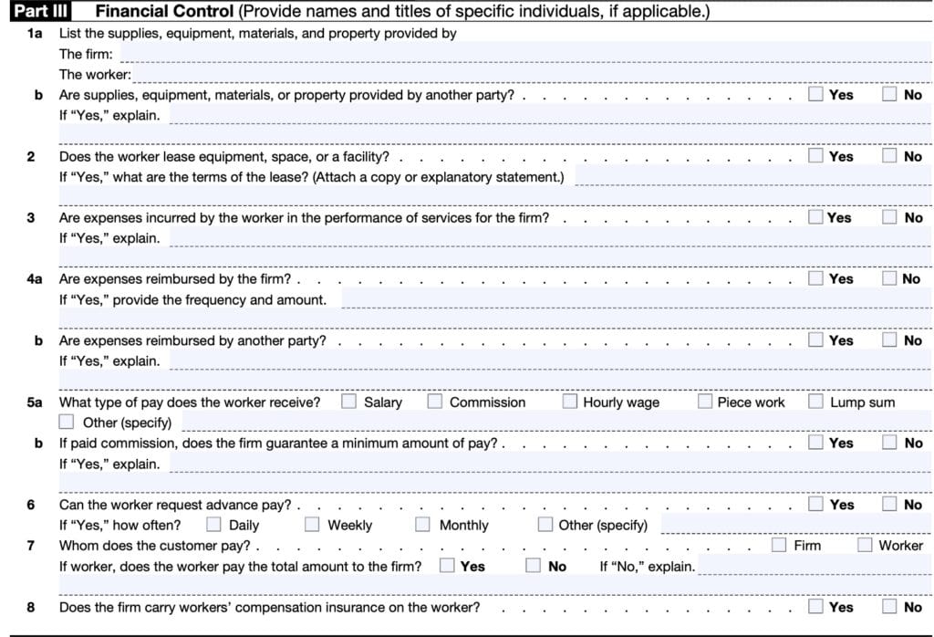 IRS Form SS-8 Instructions - IRS Determination of Worker Status