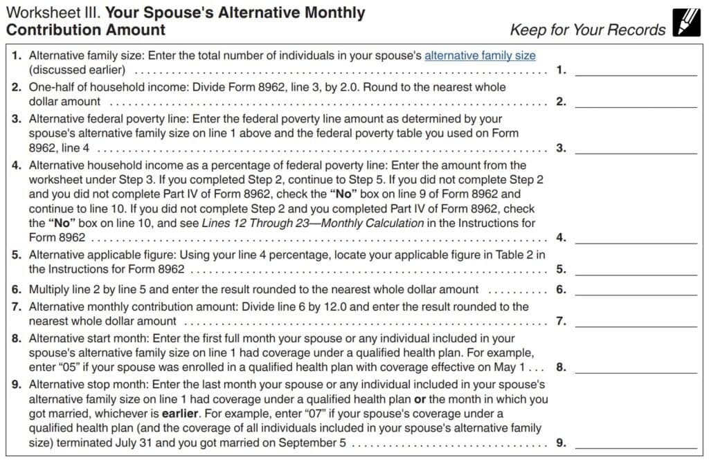 IRS Form 8962 instructions - Premium Tax Credit