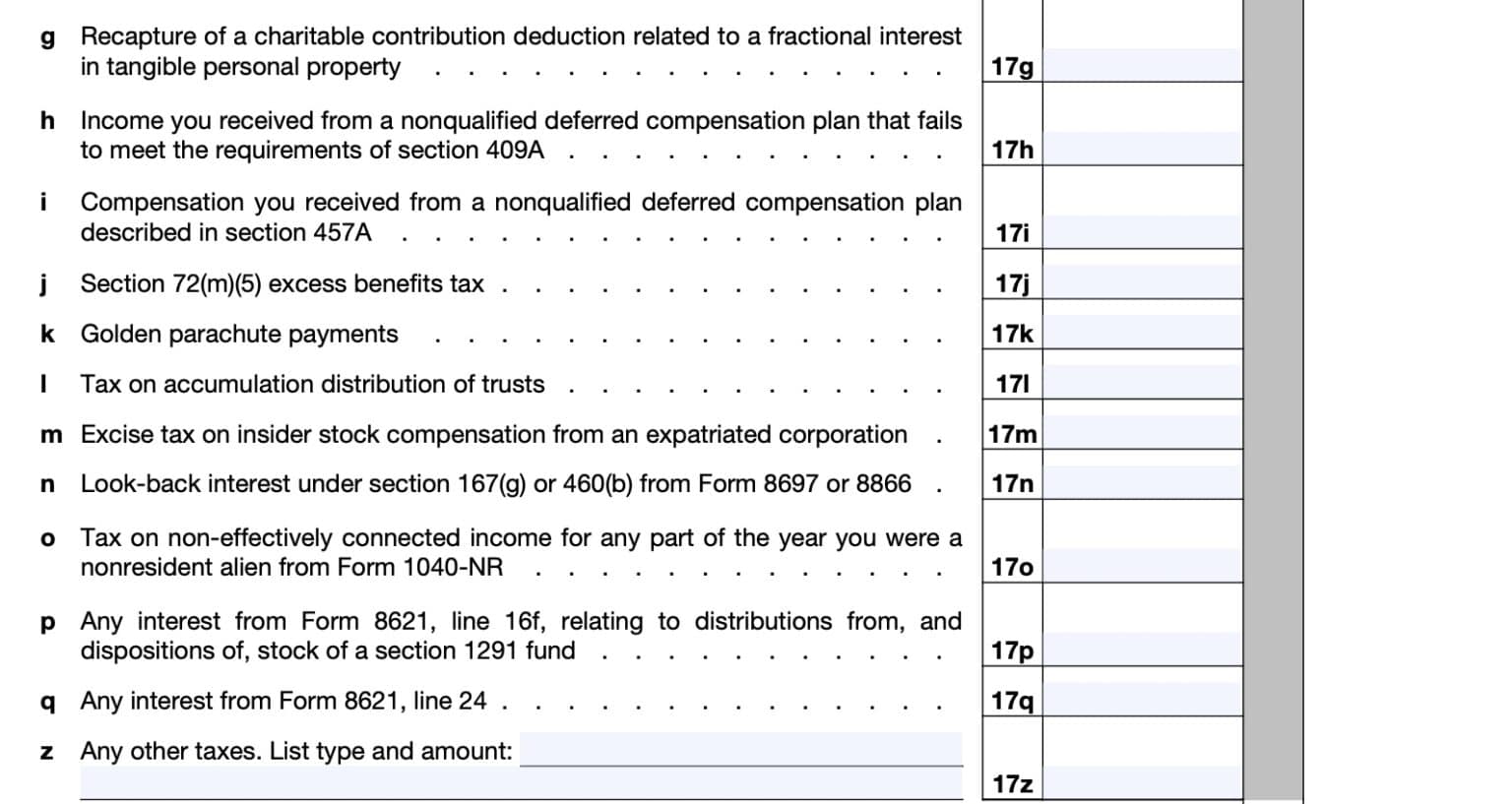 IRS Schedule 2 Instructions - Additional Taxes