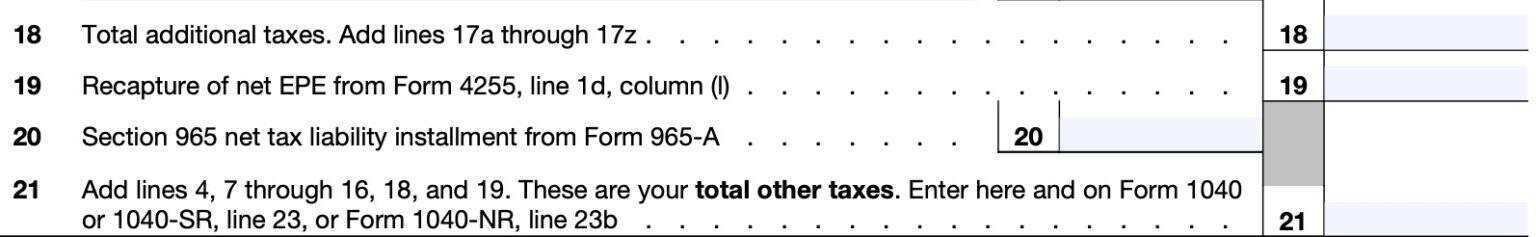 IRS Schedule 2 Instructions - Additional Taxes