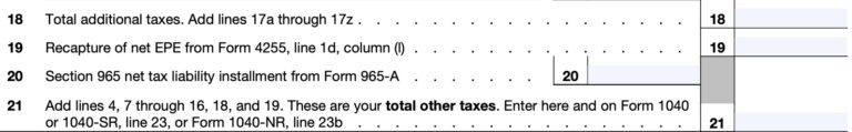 IRS Schedule 2 Instructions - Additional Taxes