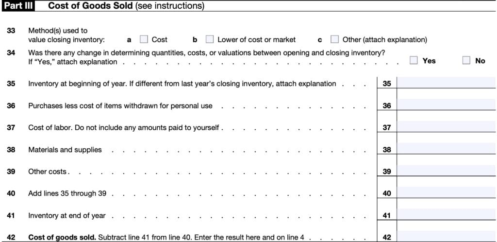IRS Schedule C Instructions - Business Profit or Loss