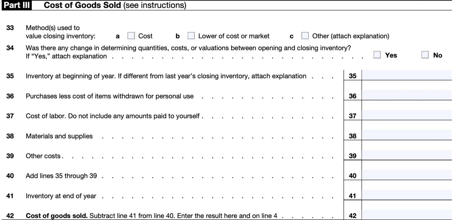IRS Schedule C Instructions - Business Profit or Loss