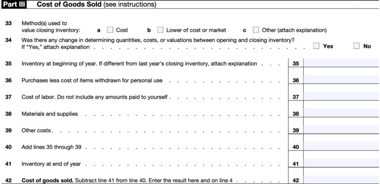 IRS Schedule C Instructions - Business Profit or Loss