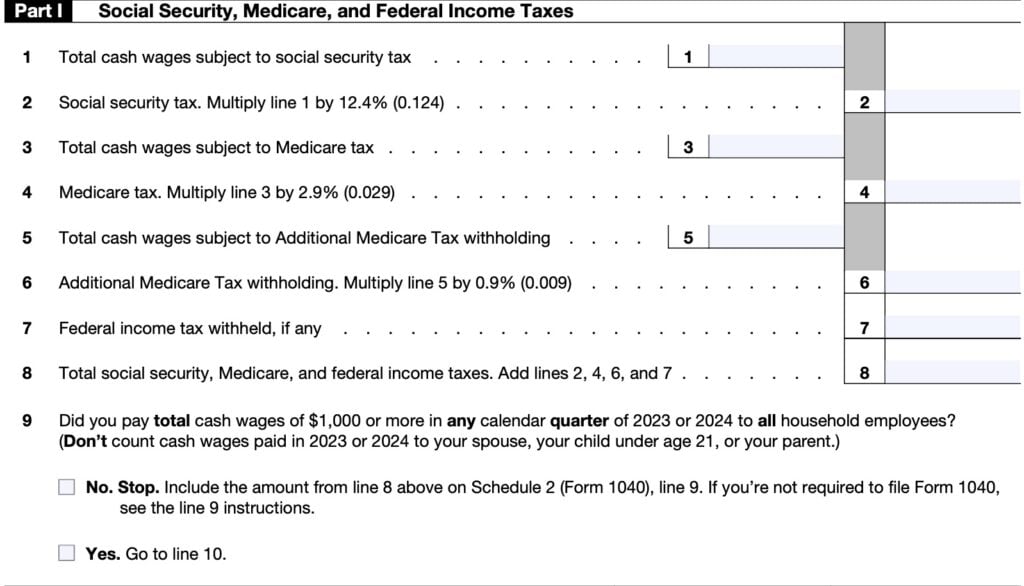 IRS Schedule H Instructions - Household Employment Taxes
