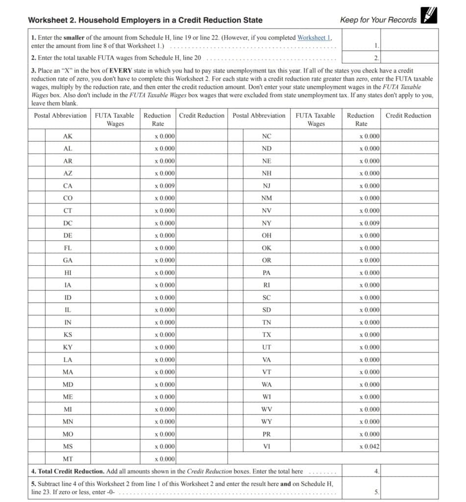 IRS Schedule H Instructions - Household Employment Taxes