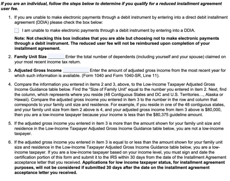 IRS Form 13844 Instructions - Reduced User Fee Application