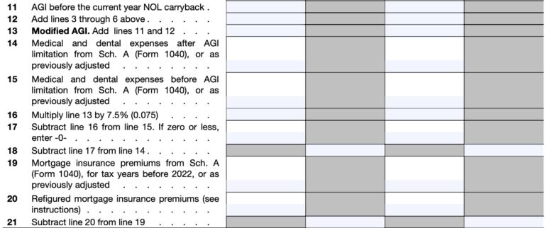 IRS Form 172 Instructions - Net Operating Losses (NOLs)