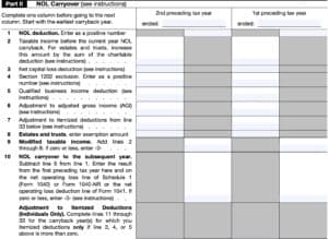 IRS Form 172 Instructions - Net Operating Losses (NOLs)