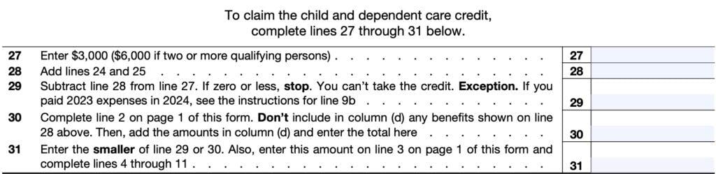 IRS Form 2441 Instructions - Child and Dependent Care Expenses