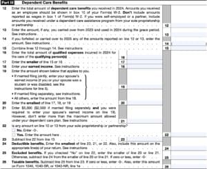 IRS Form 2441 Instructions - Child and Dependent Care Expenses