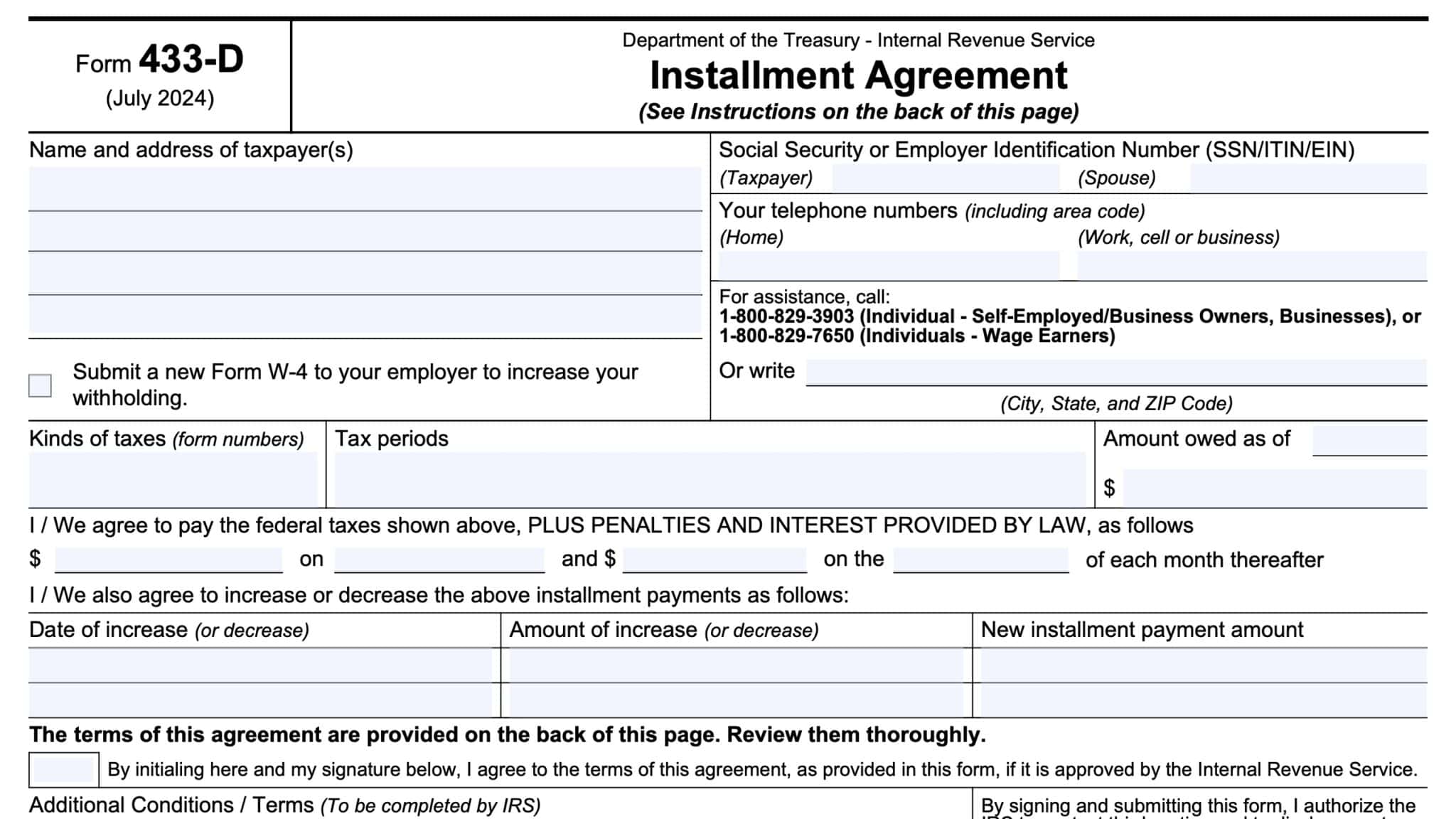 IRS Form 9465 Instructions - Your Installment Agreement Request