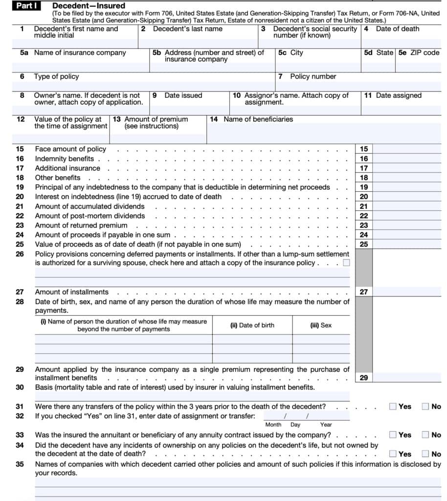 IRS Form 712 Instructions