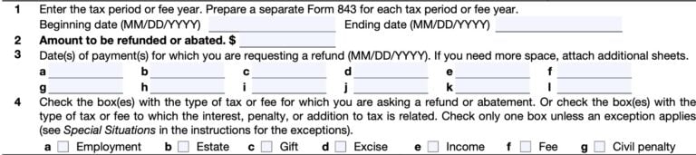 IRS Form 843 Instructions