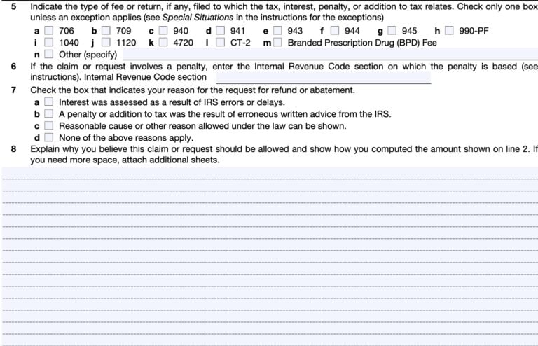 IRS Form 843 Instructions