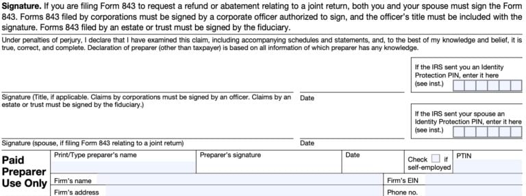 IRS Form 843 Instructions