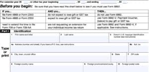 IRS Form 8892 Instructions - Gift Tax Return Extension