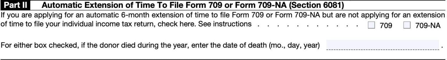 IRS Form 8892 Instructions - Gift Tax Return Extension