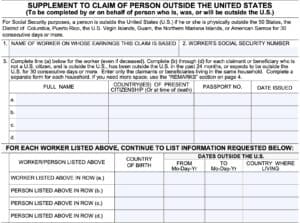 Form SSA-21 Instructions - Overseas Social Security Claims
