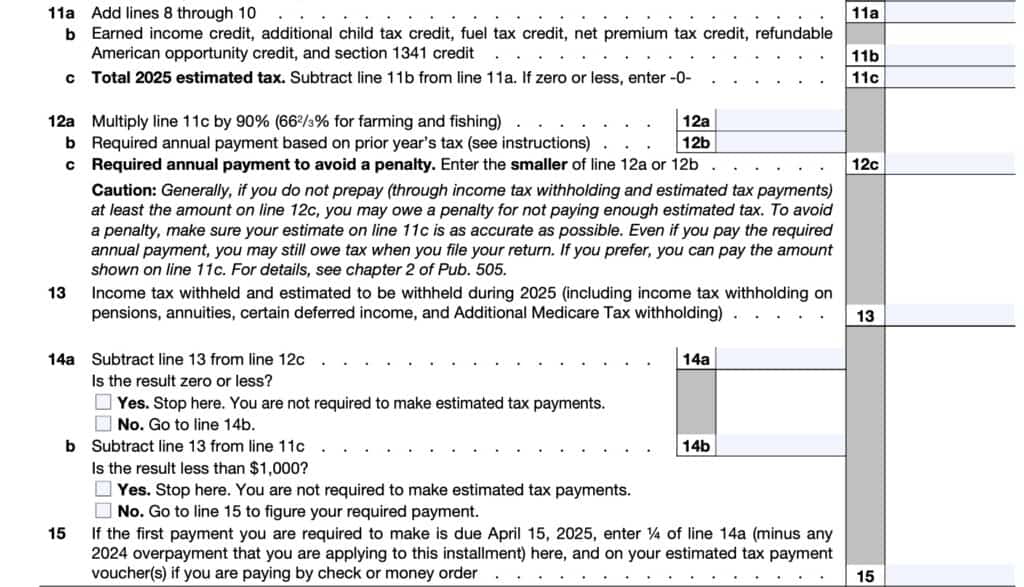 IRS Form 1040-ES Instructions - Estimated Tax Payments