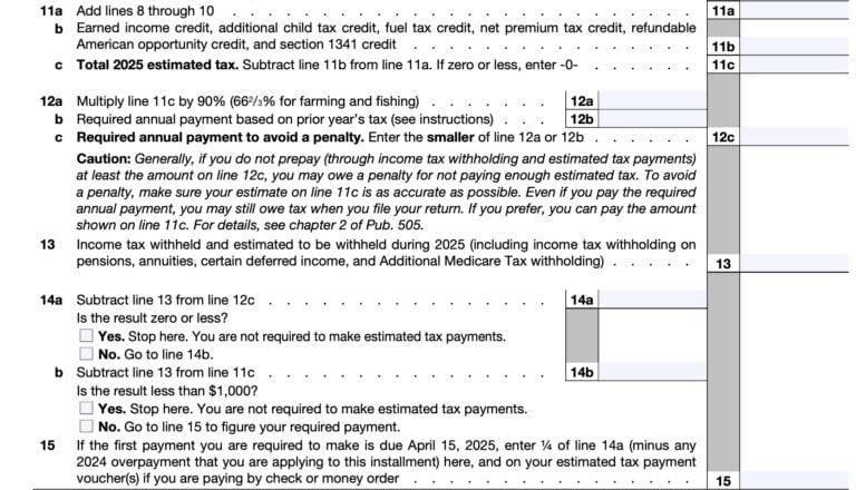 IRS Form 1040-ES Instructions - Estimated Tax Payments