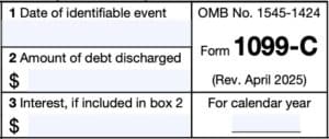 IRS Form 1099-C Instructions - Cancellation of Debt