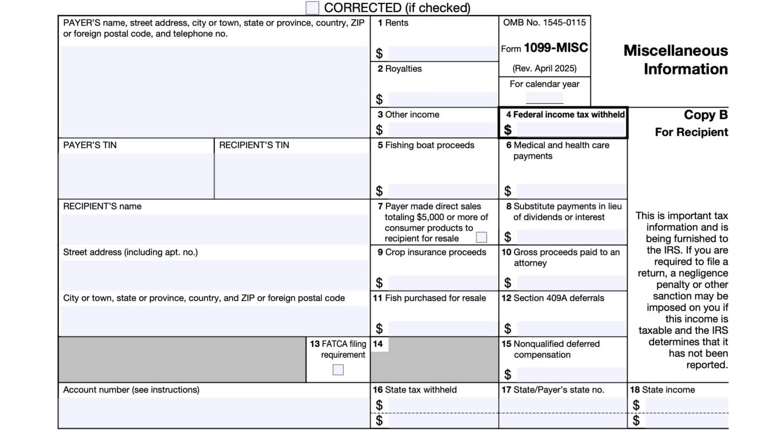 IRS Form 1099-SA Instructions HSA and MSA Distributions