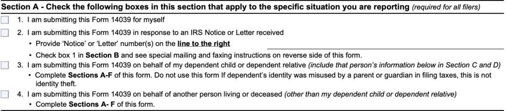 IRS Form 14039 Instructions - Your Identity Theft Affidavit