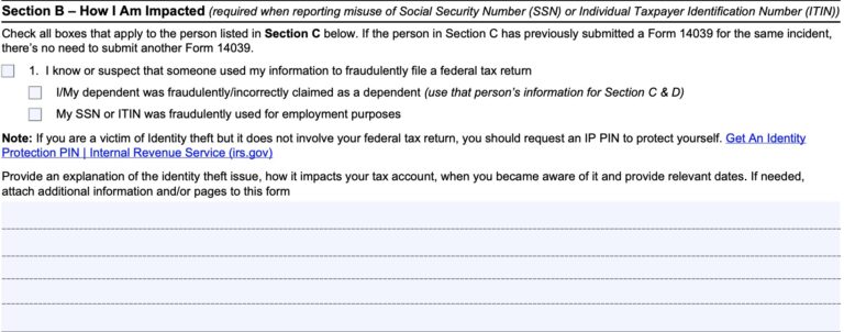 IRS Form 14039 Instructions - Your Identity Theft Affidavit