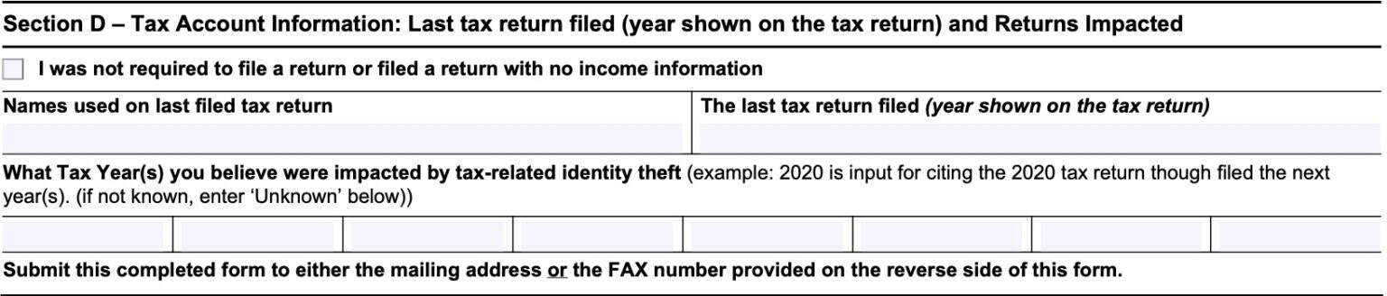 IRS Form 14039 Instructions - Your Identity Theft Affidavit