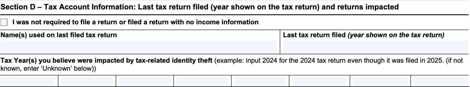 IRS Form 14039 Instructions - Your Identity Theft Affidavit