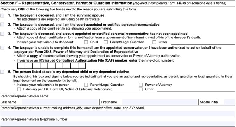 IRS Form 14039 Instructions - Your Identity Theft Affidavit