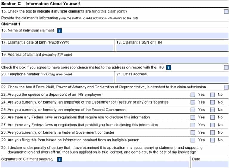 IRS Form 211 Instructions