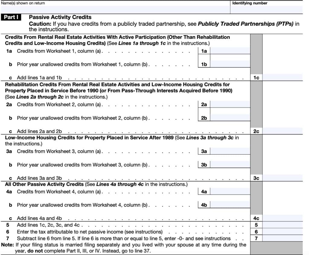 IRS Form 8582-CR Instructions - Passive Activity Credit Limits