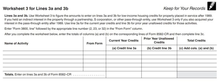 IRS Form 8582-CR Instructions - Passive Activity Credit Limits