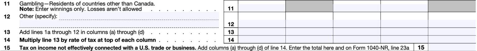 Schedule NEC Instructions (Form 1040-NR) - Reporting ECI