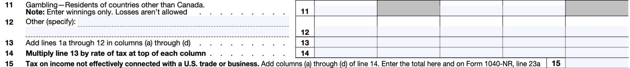 Schedule NEC Instructions (Form 1040-NR) - Reporting ECI