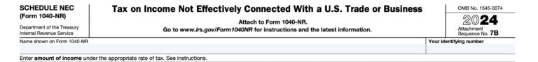 Schedule NEC Instructions (Form 1040-NR) - Reporting ECI