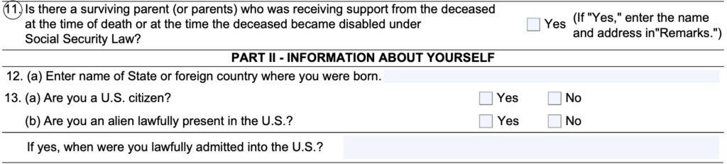 Form SSA 10 Instructions - Applying for Survivor Benefits