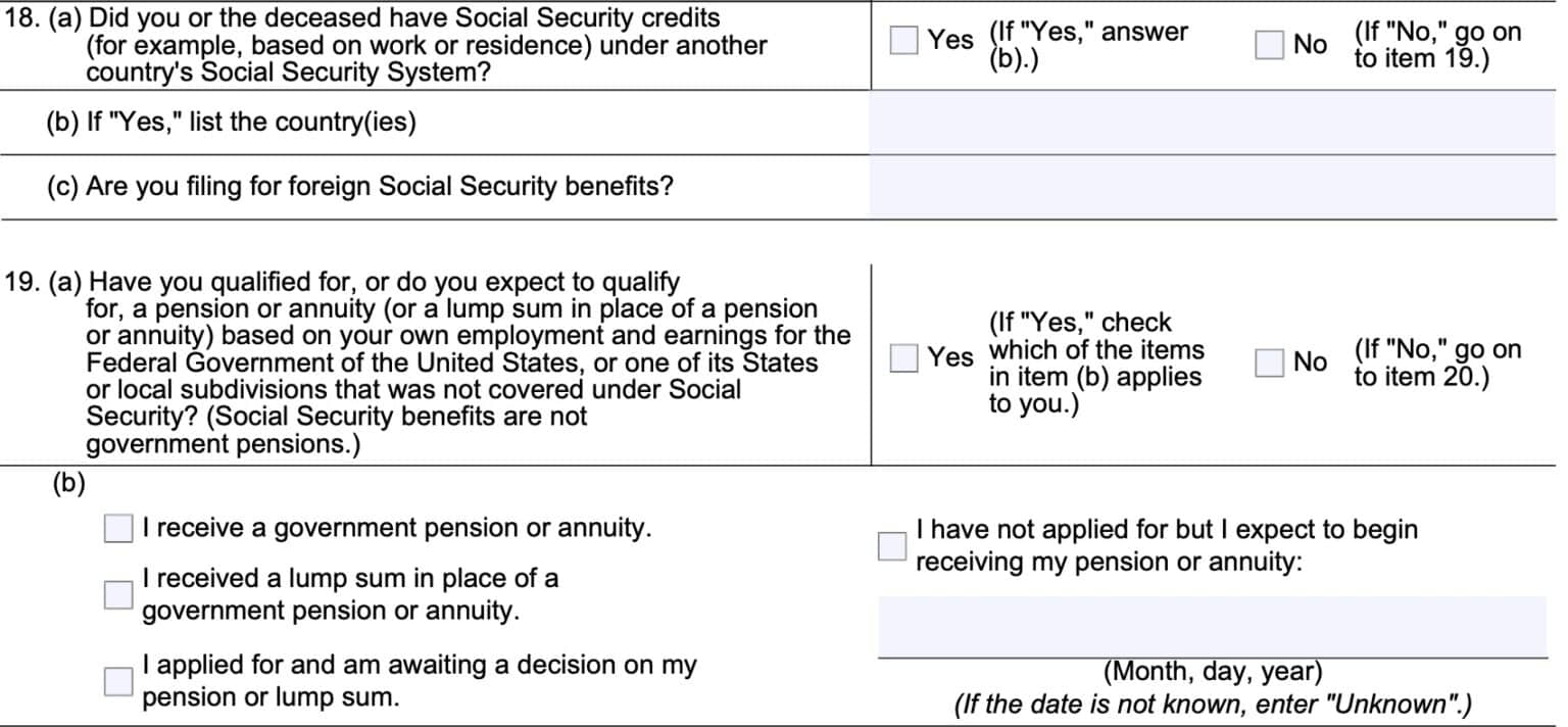 Form SSA 10 Instructions - Applying for Survivor Benefits