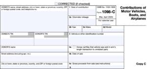 IRS Form 1098-C Instructions - Qualified Vehicle Contributions