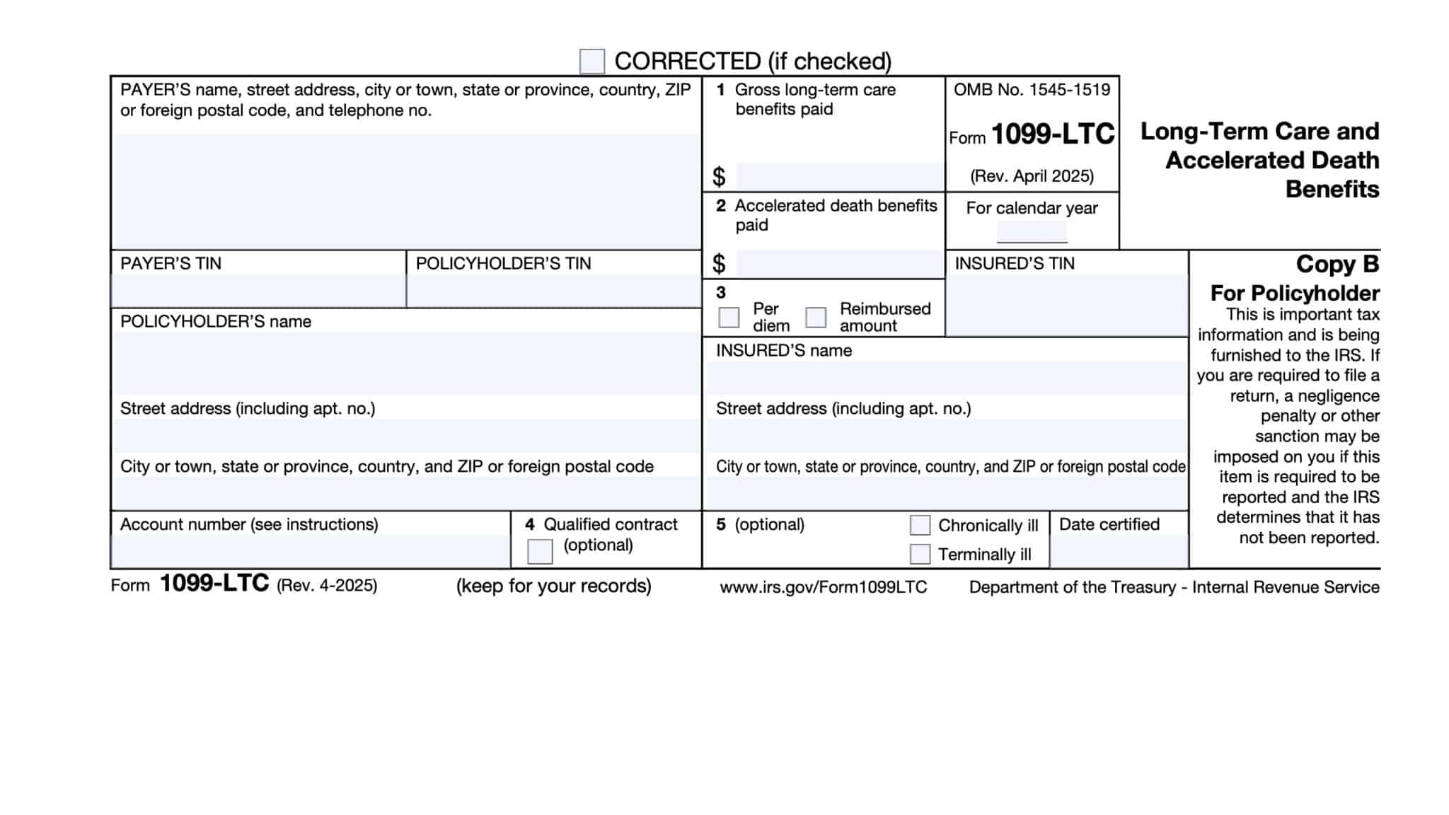 IRS Form 1099-SA Instructions HSA and MSA Distributions