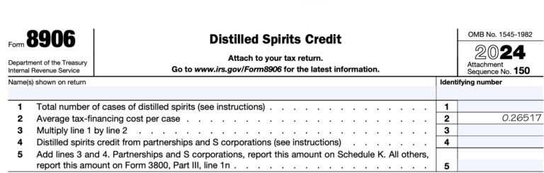 IRS Form 8906 Instructions - Distilled Spirits Credit