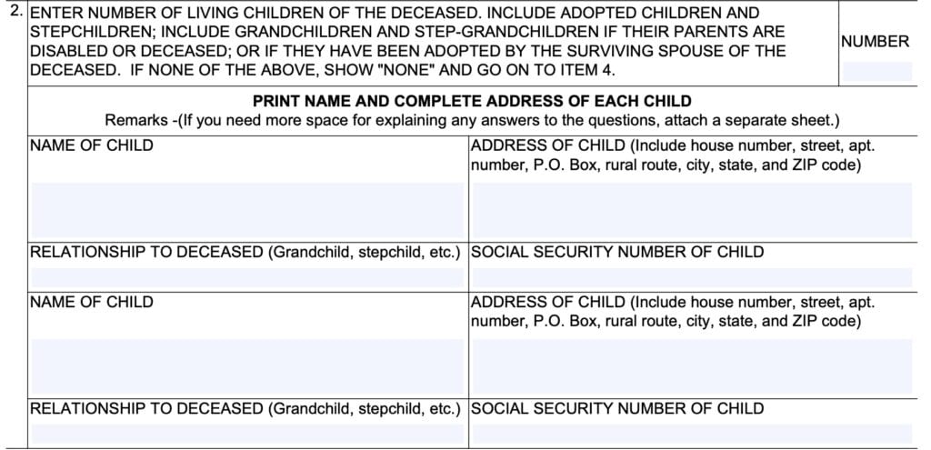 Form SSA 1724 Instructions: Claims On Behalf of a Decedent