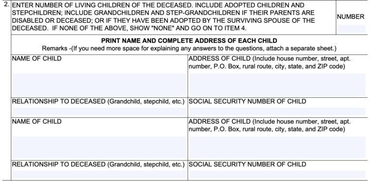 Form SSA 1724 Instructions: Claims On Behalf of a Decedent