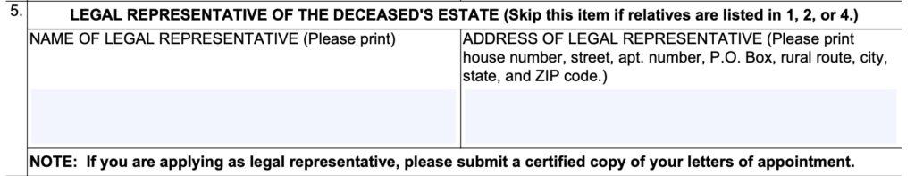 Form SSA 1724 Instructions: Claims On Behalf of a Decedent