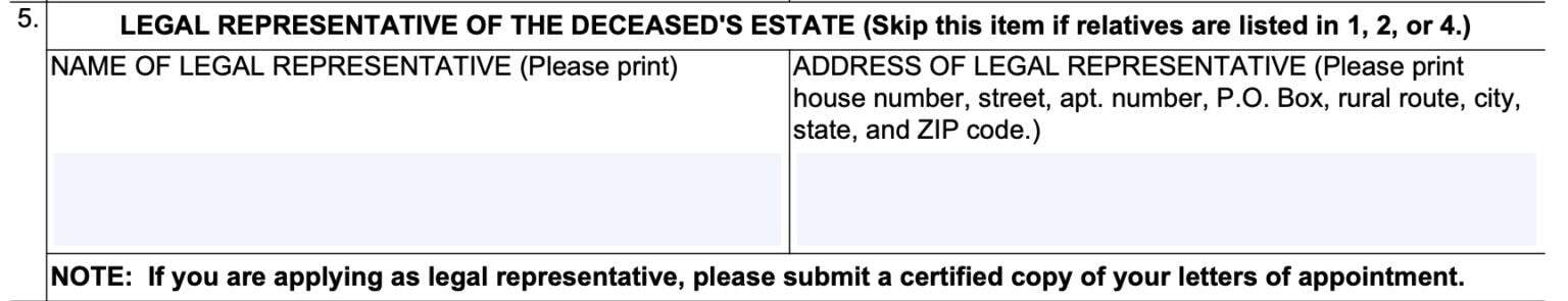 Form SSA 1724 Instructions: Claims On Behalf of a Decedent