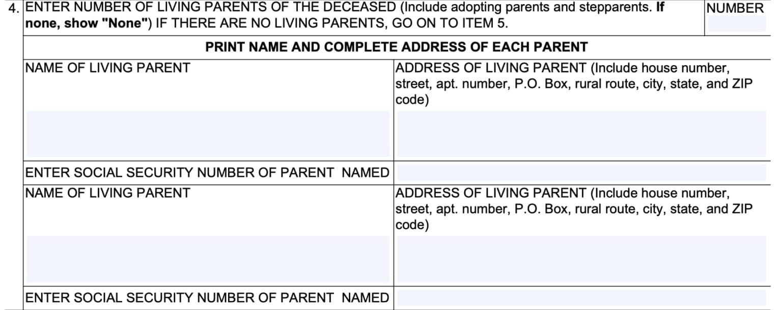 Form SSA 1724 Instructions: Claims On Behalf of a Decedent
