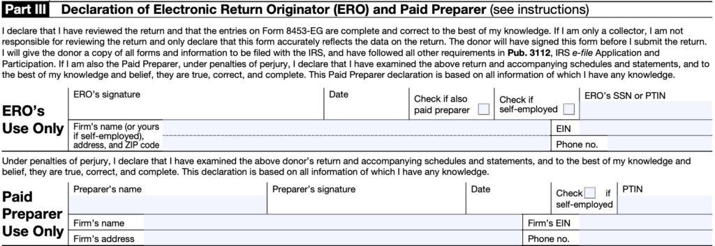 IRS Form 8453-EG instructions : Efile for Gift Tax Returns